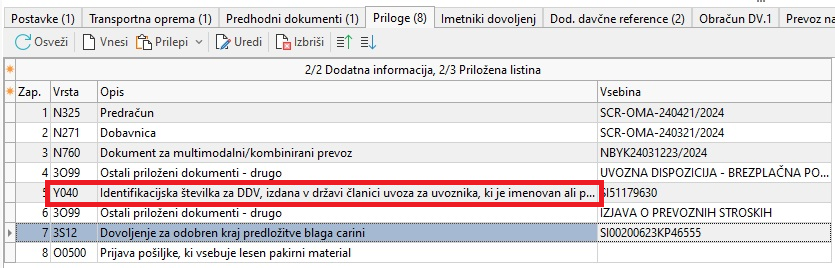 AIS2 - carinski postopek 42 - šifre Y040, Y041 in Y042 se ne ...